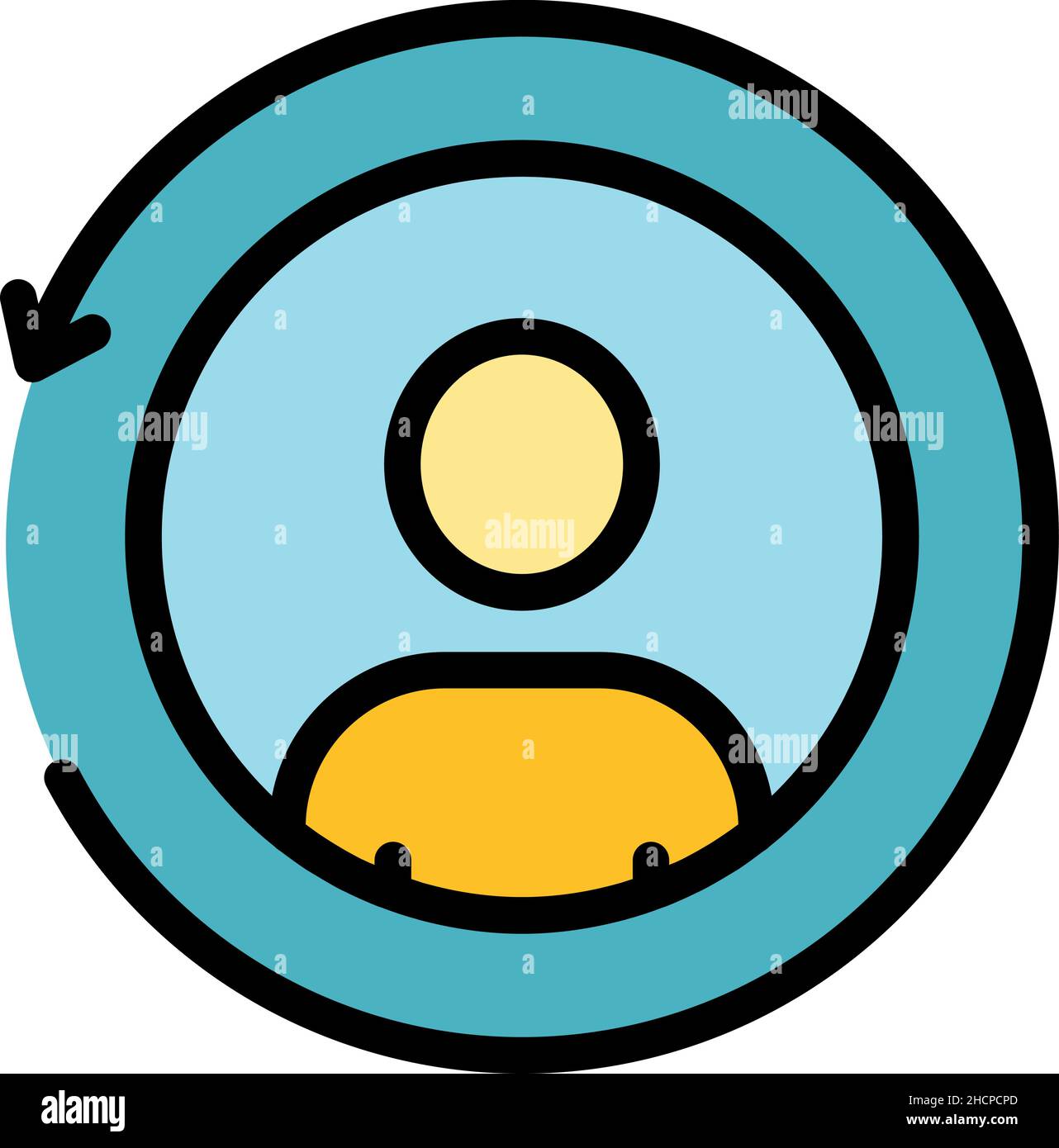 Agent avatar icon. Outline agent avatar vector icon color flat isolated ...