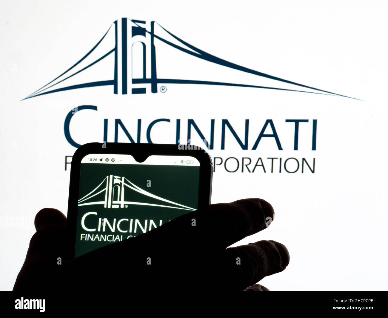 In this photo illustration Cincinnati Financial Corporation logo seen ...