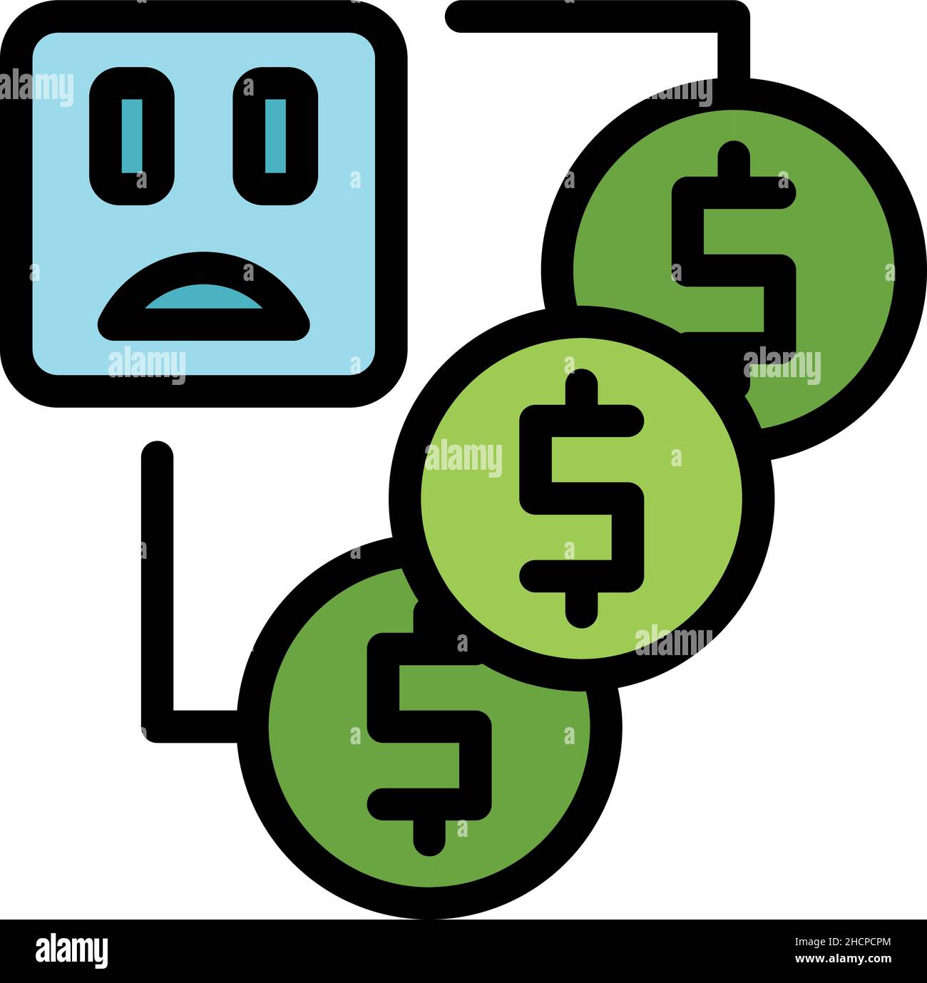 Agent money scheme icon. Outline agent money scheme vector icon color ...