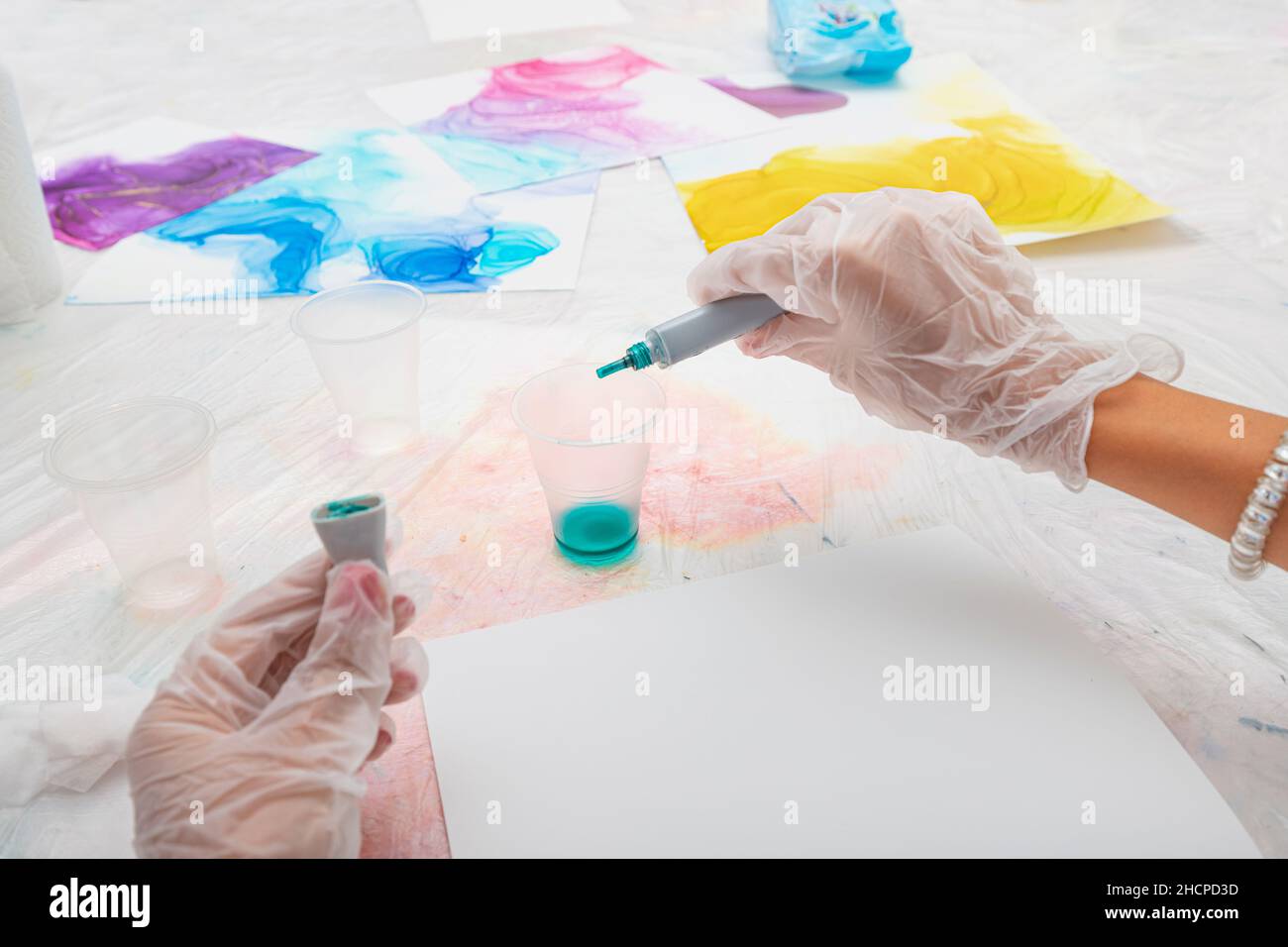 Alcoholic liquid ink for drawing on paper Stock Photo - Alamy