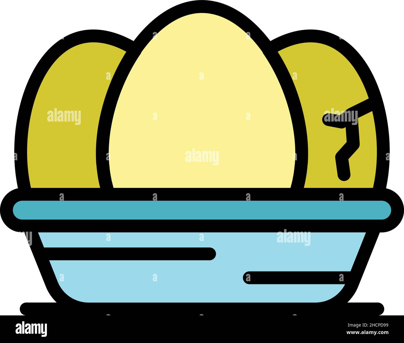Farm eggs icon. Outline farm eggs vector icon color flat isolated Stock ...