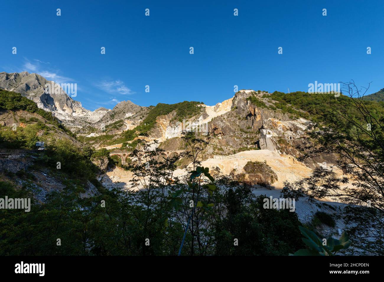 Quarries of white Carrara Marble in the Apuan Alps. Tuscany, Italy ...