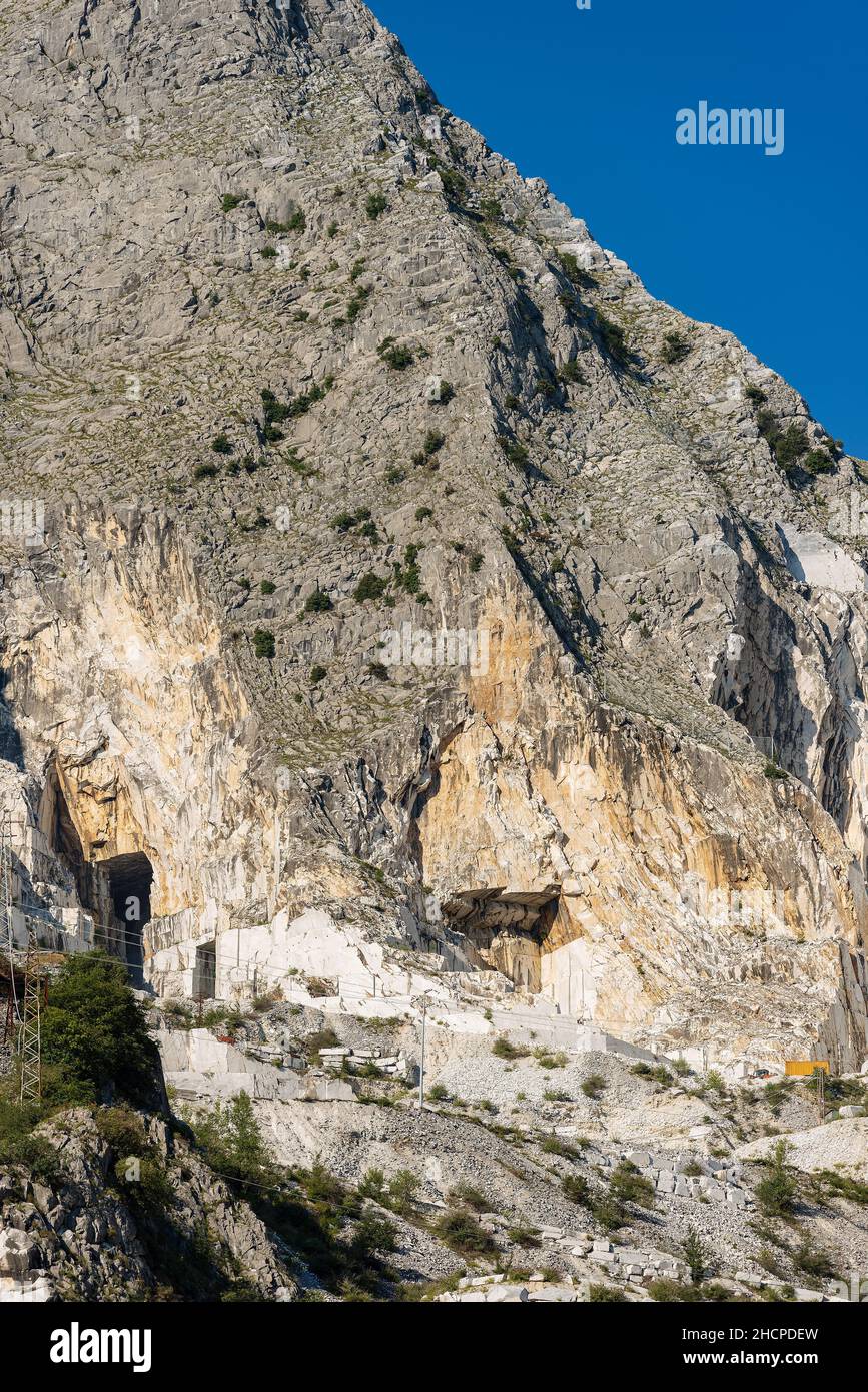 The Apuan Alps (Alpi Apuane) with the famous marble quarries (Carrara ...