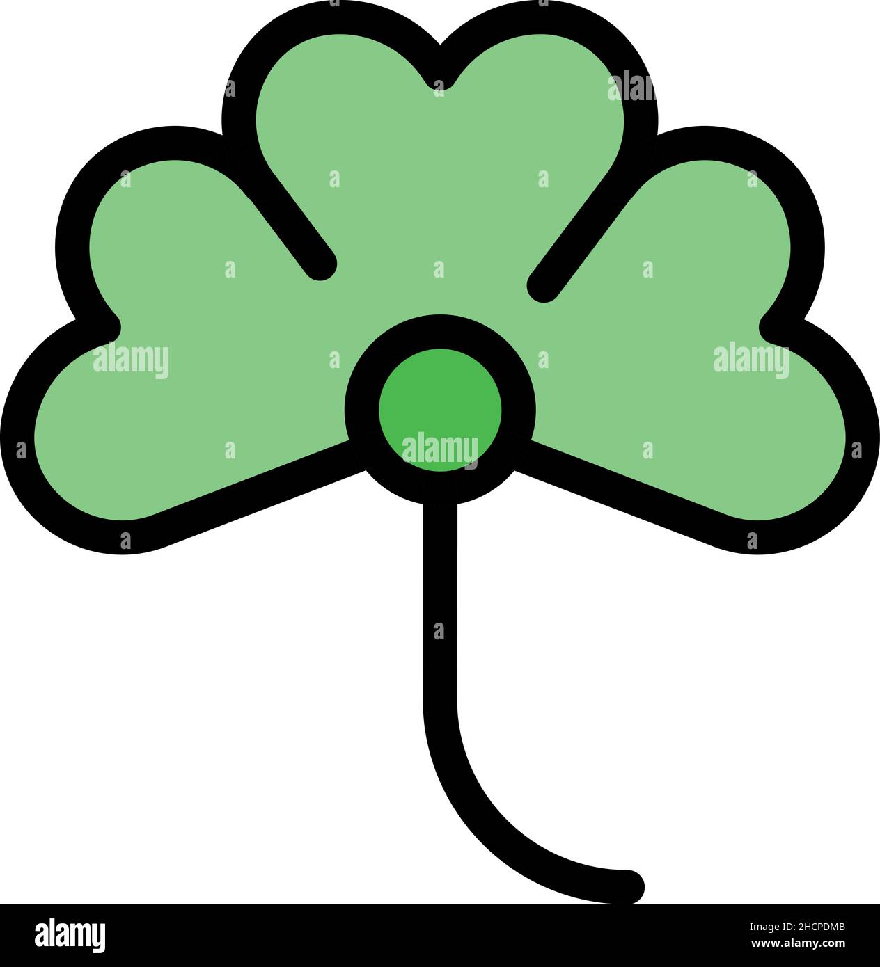 Clover nature icon. Outline clover nature vector icon color flat ...