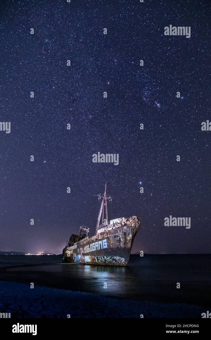 The Dimitrios shipwreck on Valtaki beach Stock Photo - Alamy
