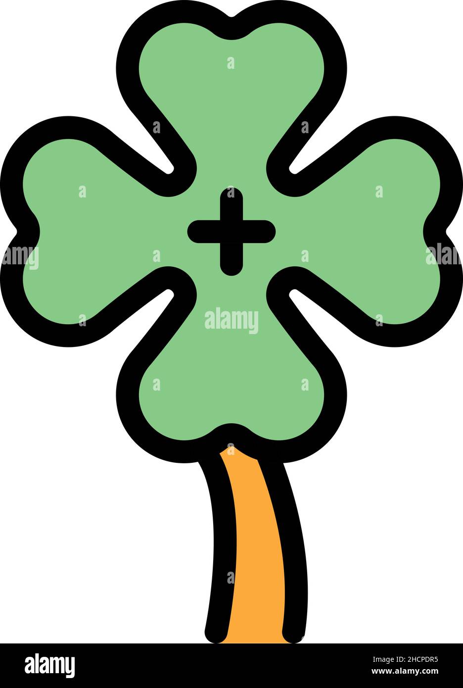 Clover shape icon. Outline clover shape vector icon color flat isolated ...