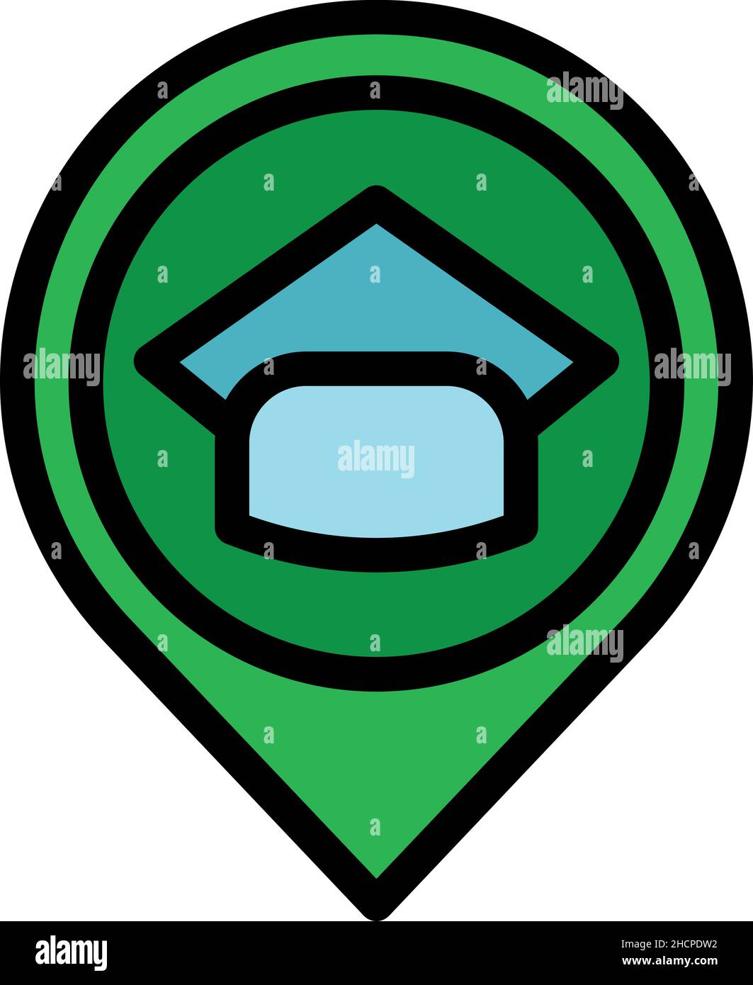 Degree location icon. Outline degree location vector icon color flat ...