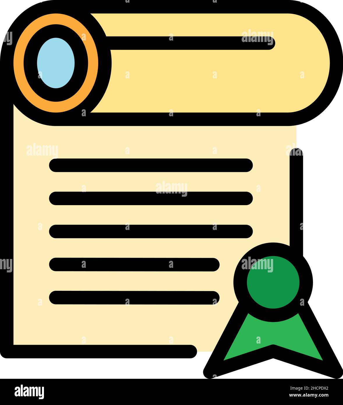 College degree icon. Outline college degree vector icon color flat ...