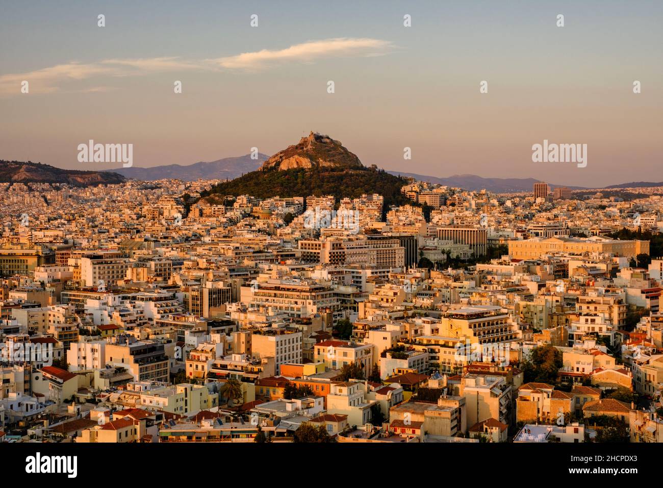 Woman in the Acropolis of Athens at sunset Stock Photo - Alamy