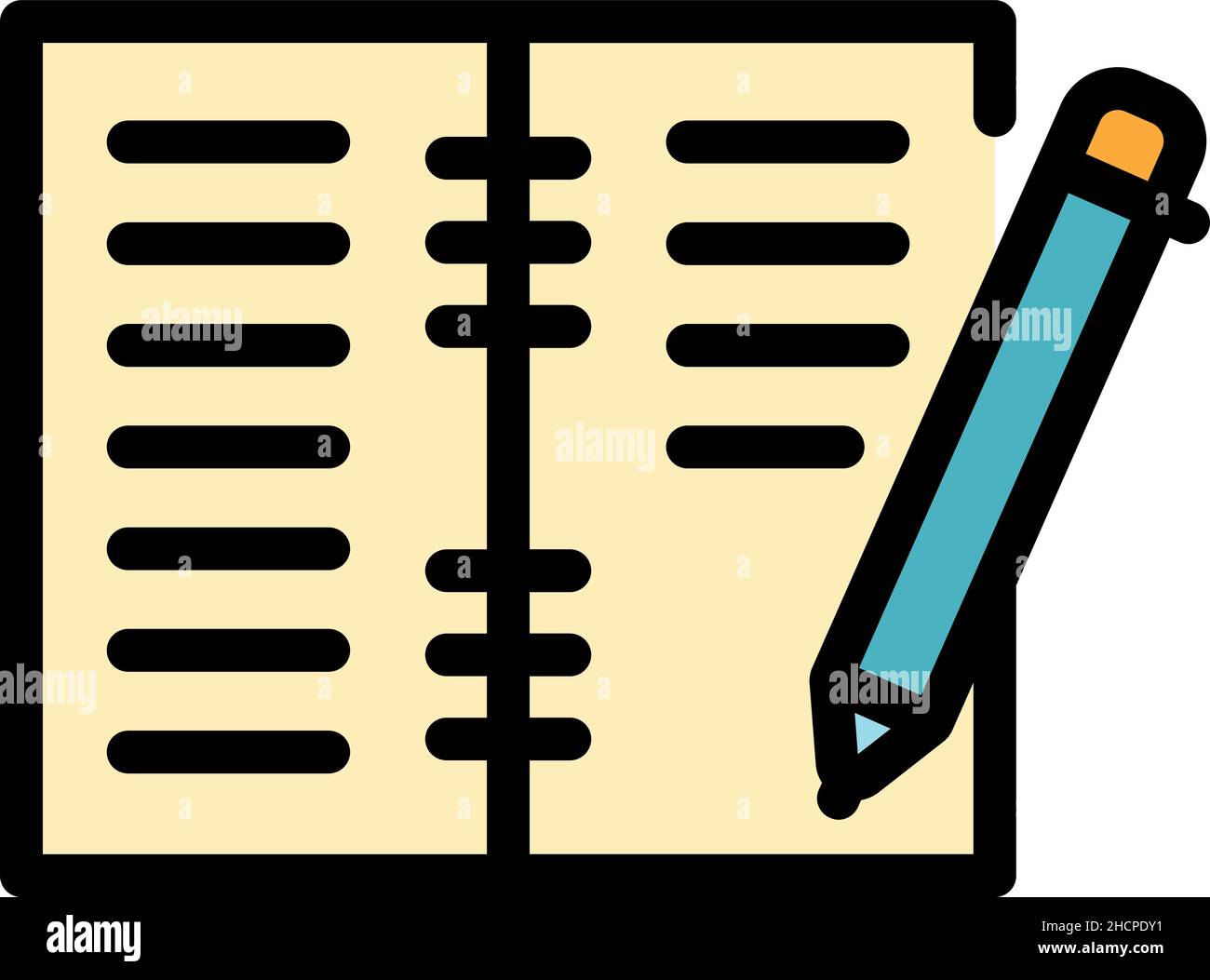 School notebook icon. Outline school notebook vector icon color flat ...