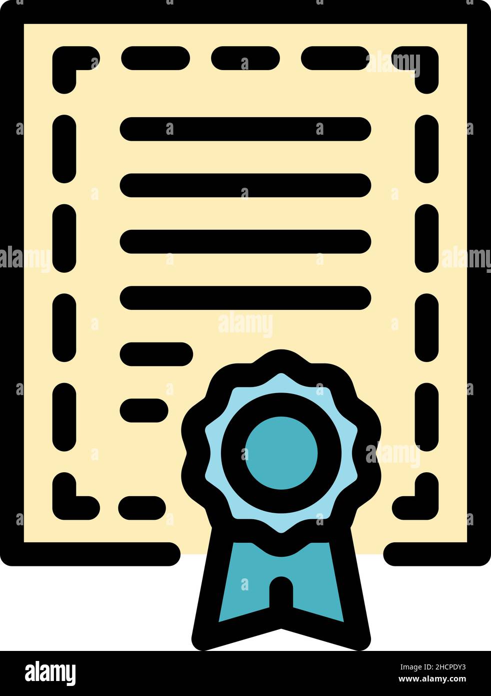 Academic degree icon. Outline academic degree vector icon color flat ...