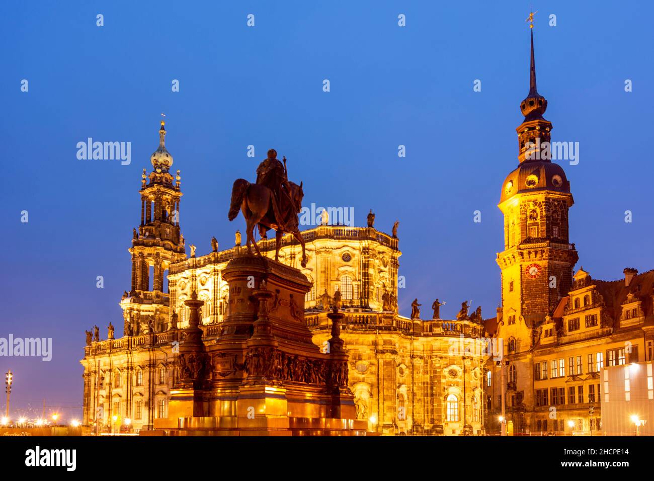 Dresden: square Theaterplatz, König-Johann-Denkmal (King Johann ...