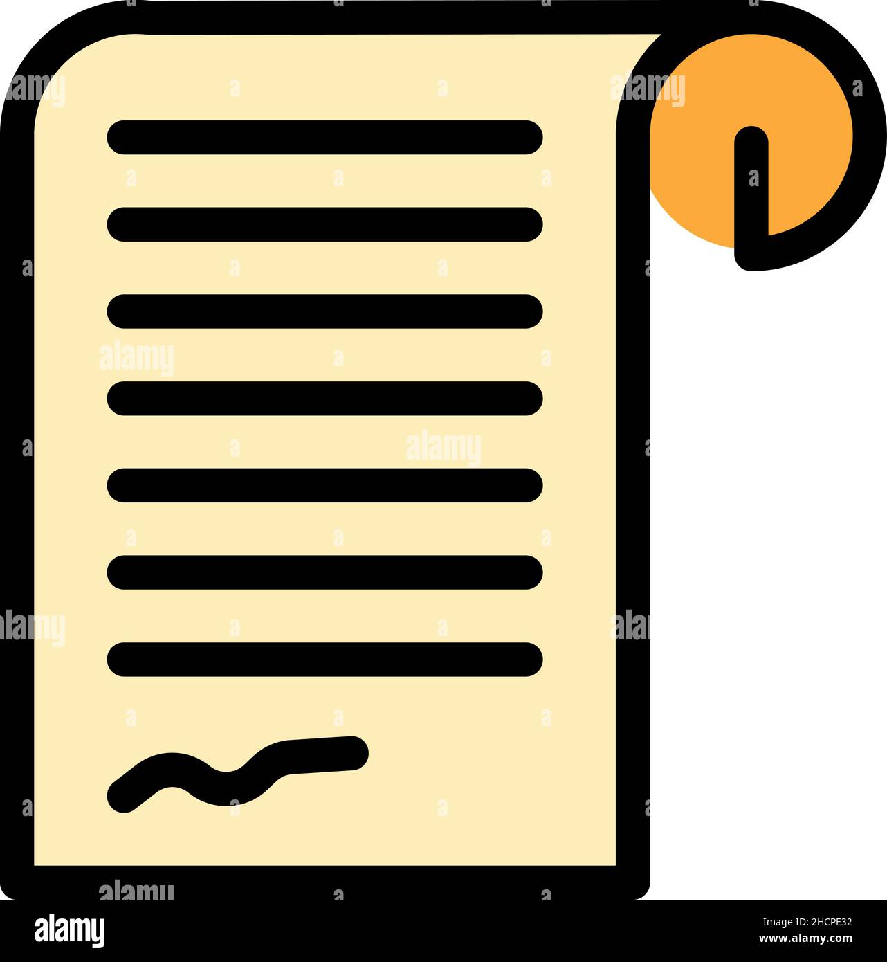 Degree paper icon. Outline degree paper vector icon color flat isolated ...