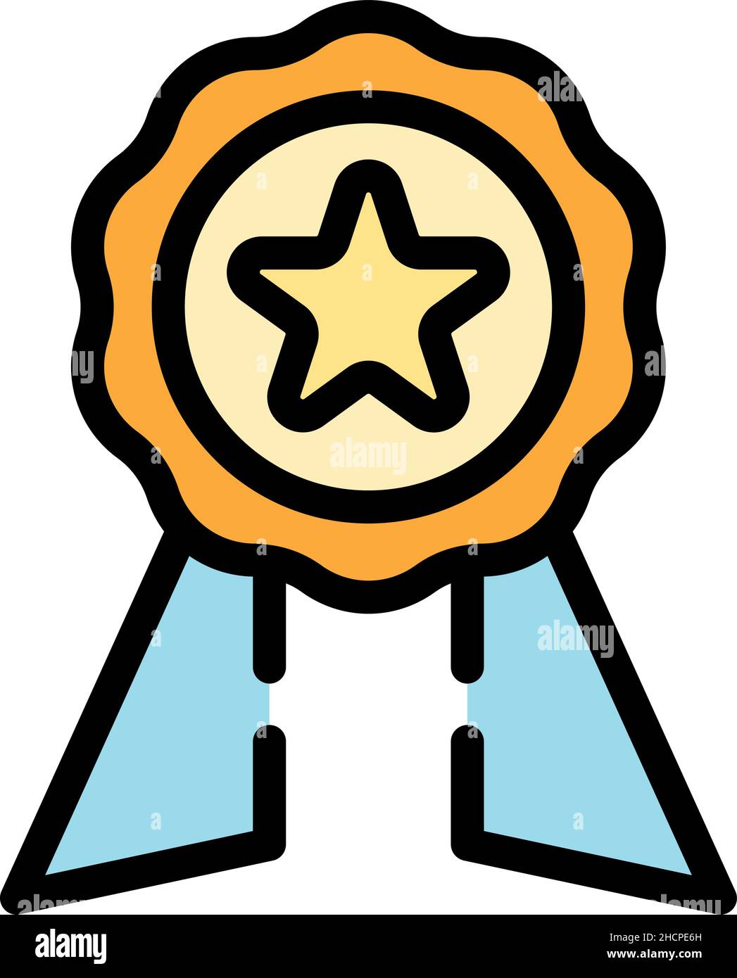Degree emblem icon. Outline degree emblem vector icon color flat ...