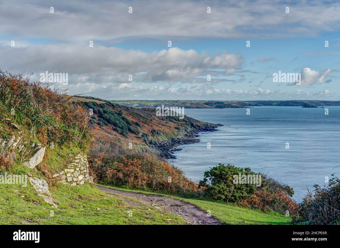 Lovely day in winter walking along the South West Coastal Path in ...