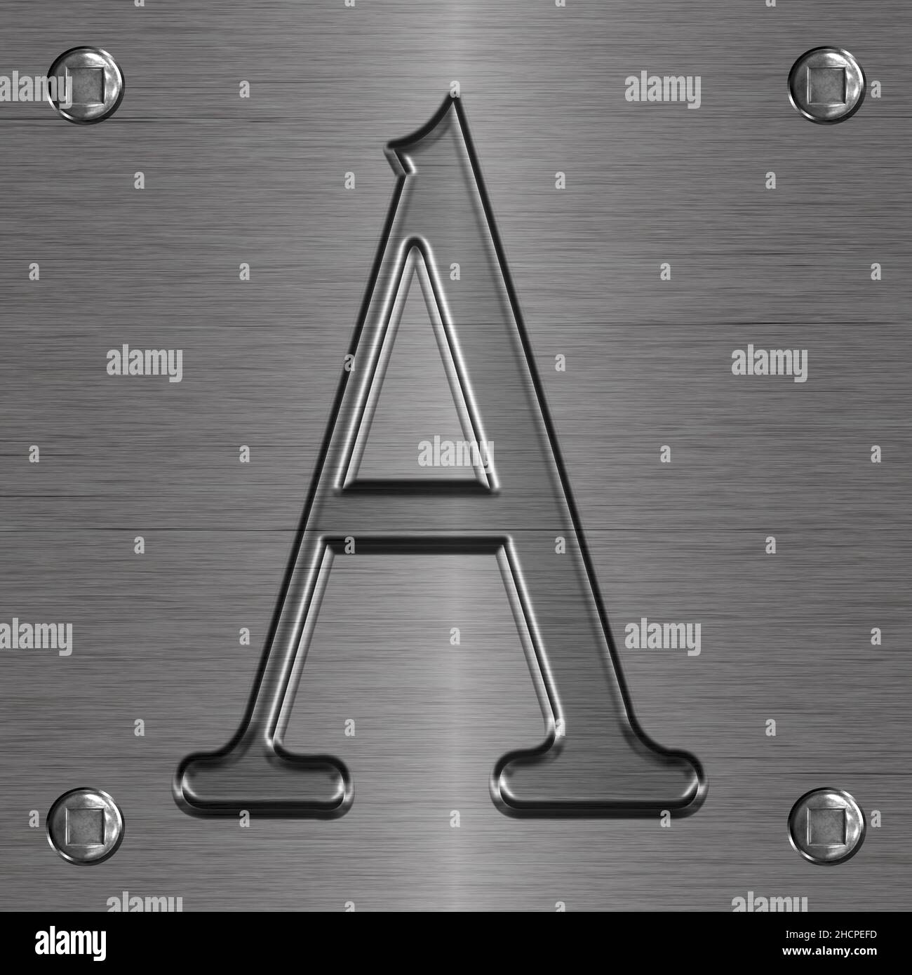 Monogram of uppercase character A , embossed Alu style Stock Photo - Alamy