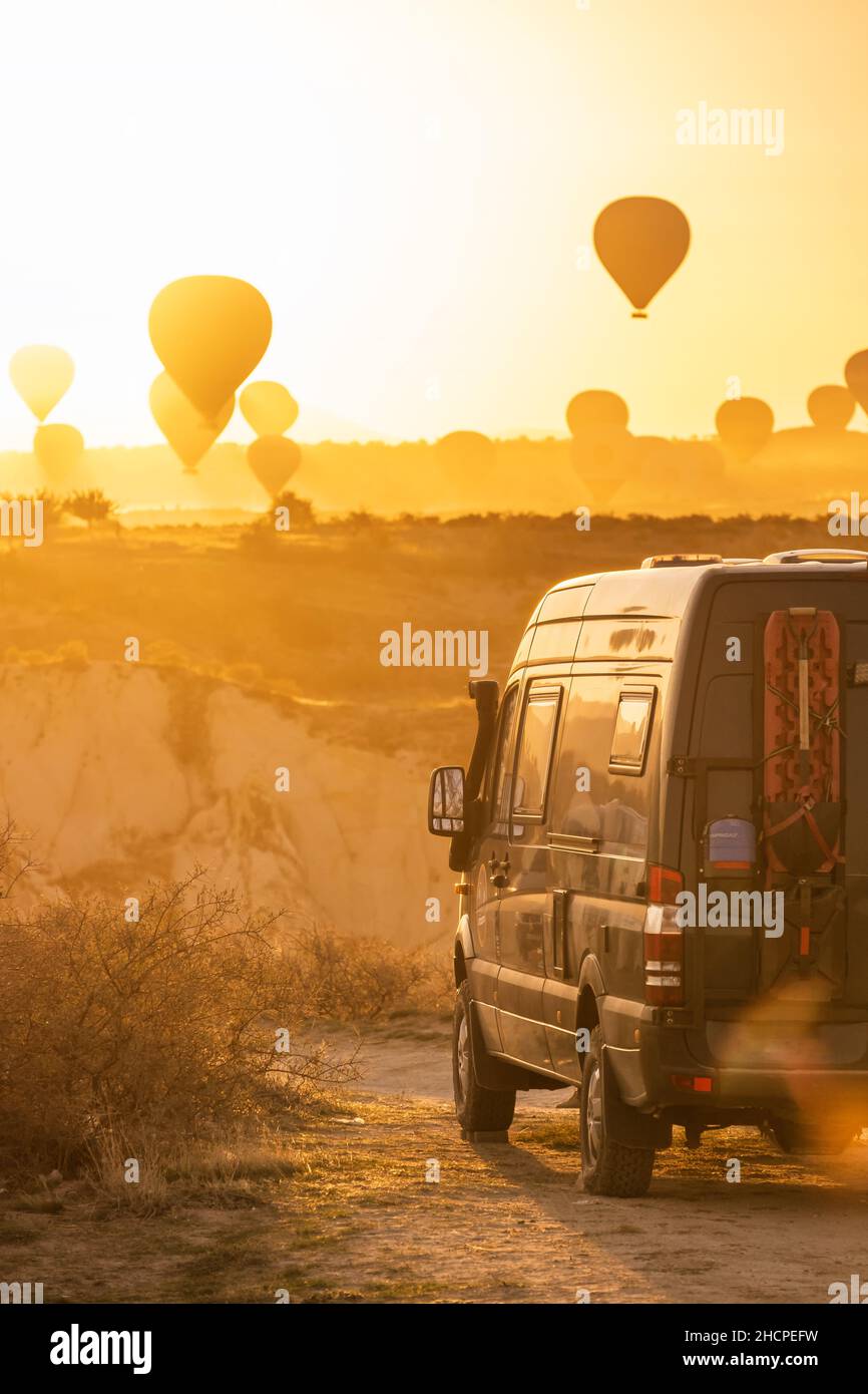 Van life in Turkey. Hot air balloon ride is a fantastic and thrilling ...