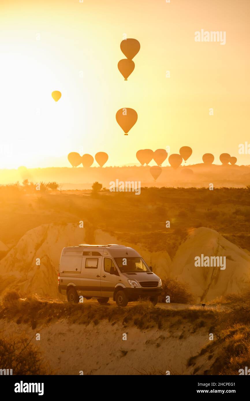 Van life in Turkey. Hot air balloon ride is a fantastic and thrilling ...