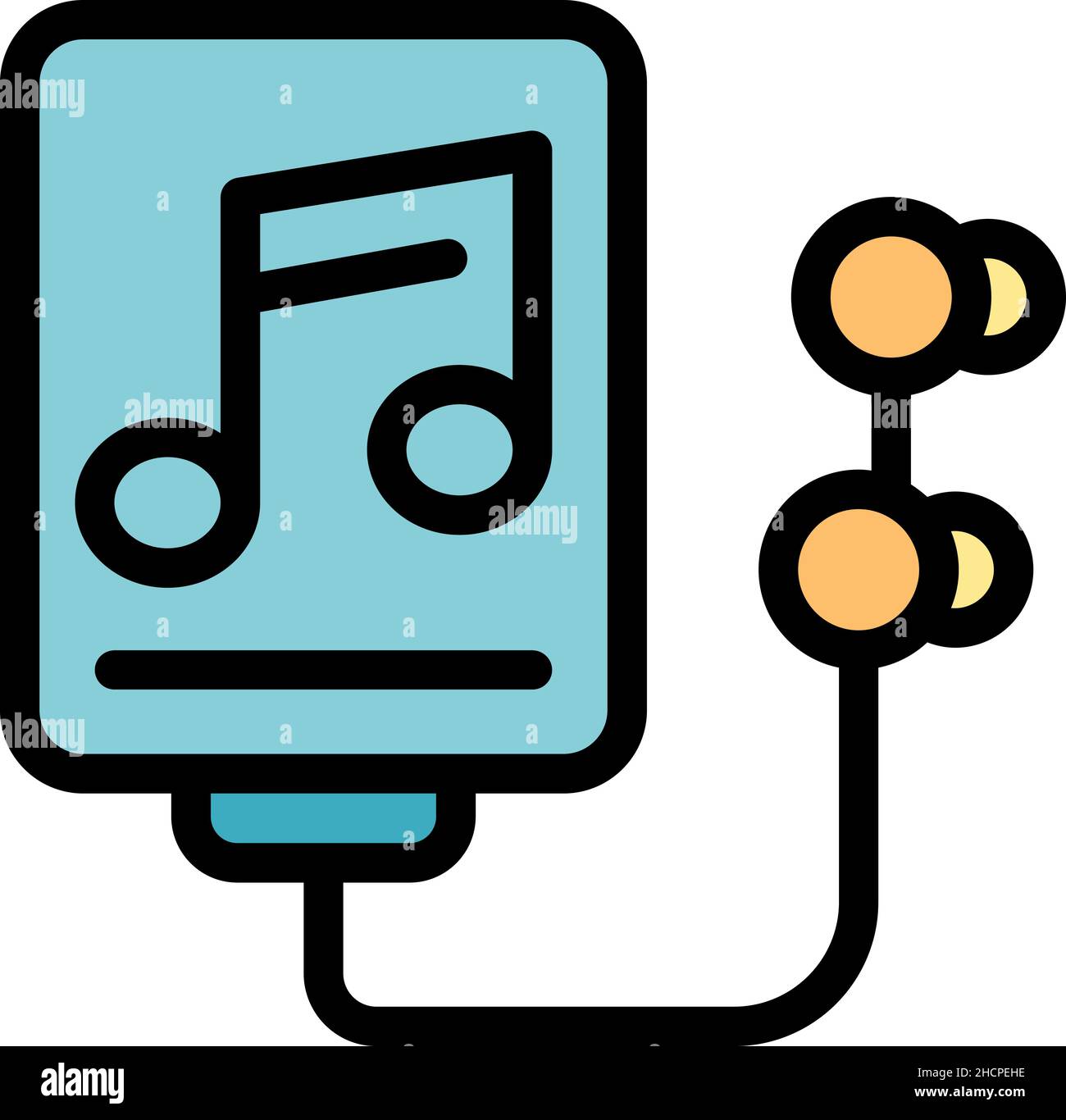 Music player icon. Outline music player vector icon color flat isolated ...