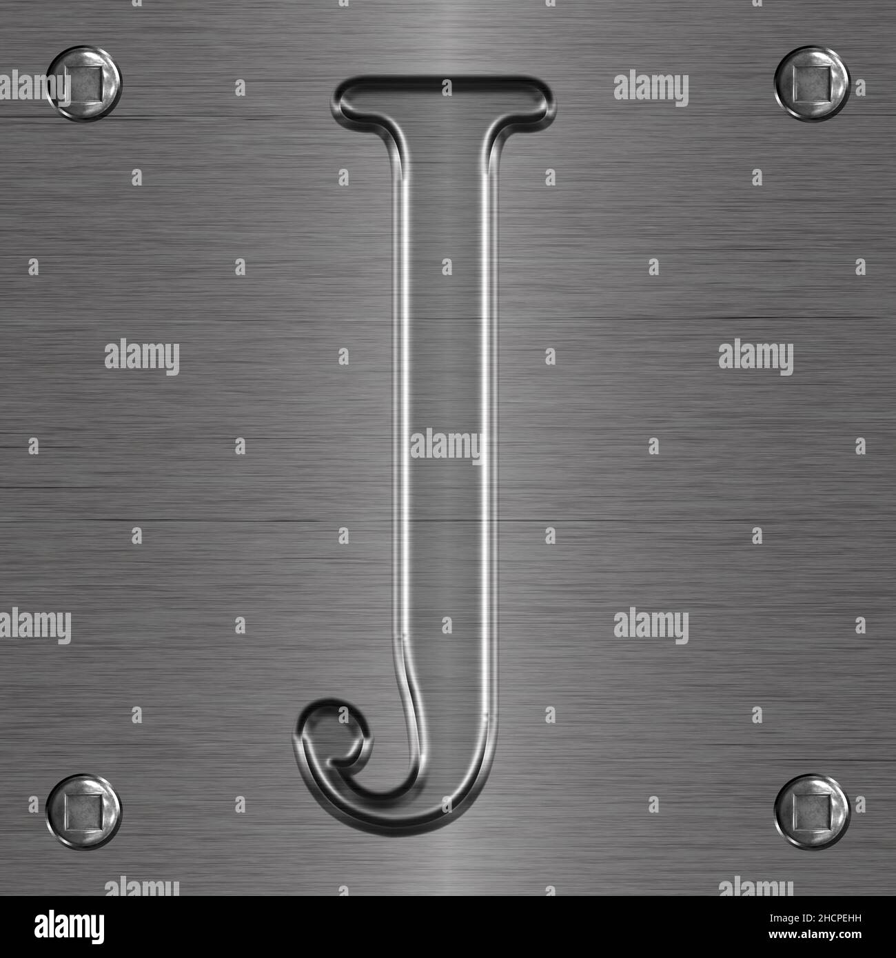 Monogram of uppercase character J , embossed Alu style Stock Photo - Alamy