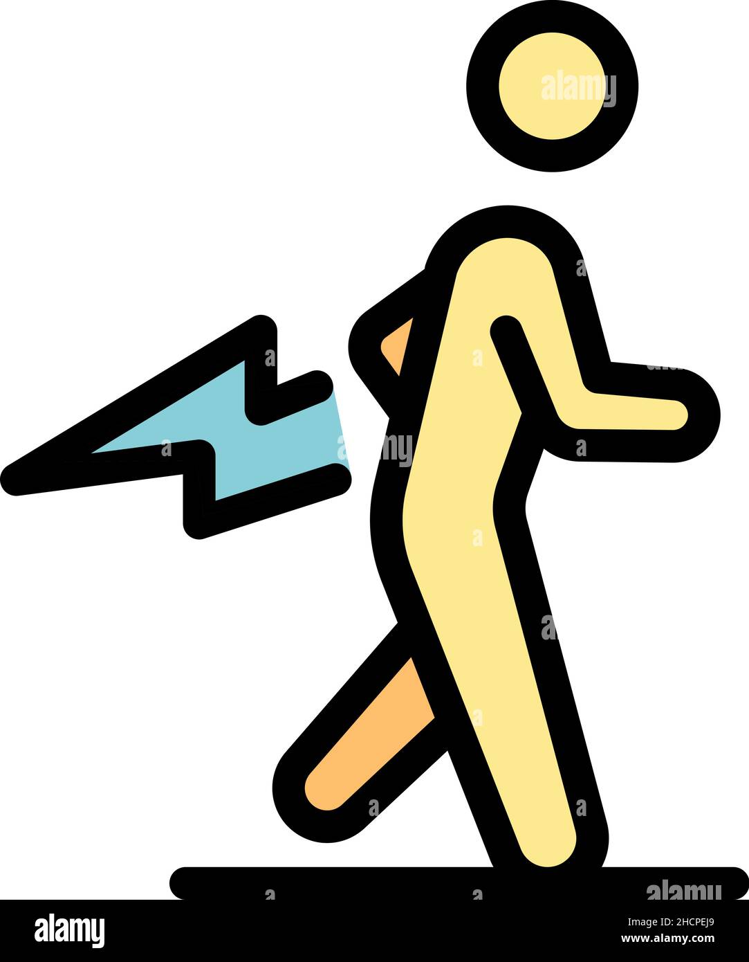 Running man icon. Outline running man vector icon color flat isolated ...