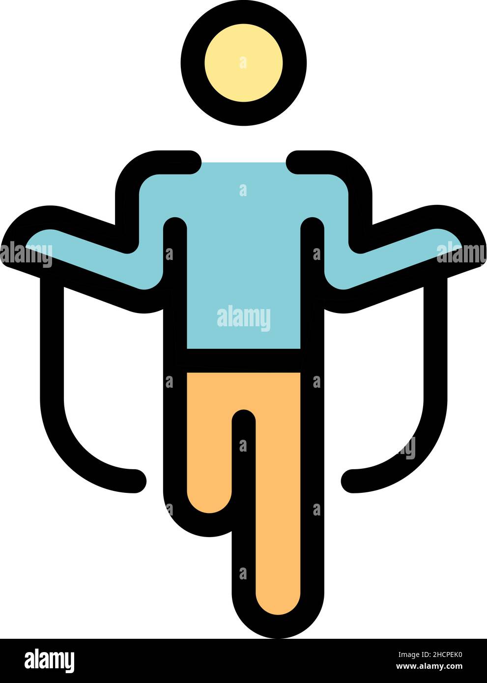 Jumping man icon. Outline jumping man vector icon color flat isolated ...