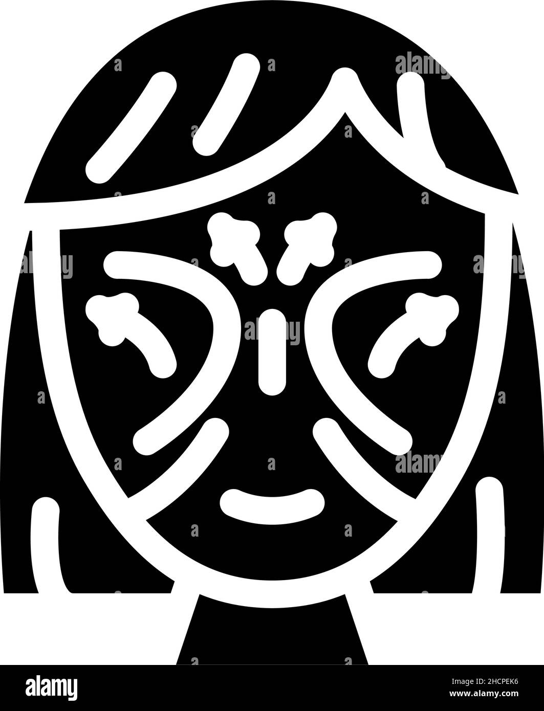 lifting face skin glyph icon vector illustration Stock Vector Image ...
