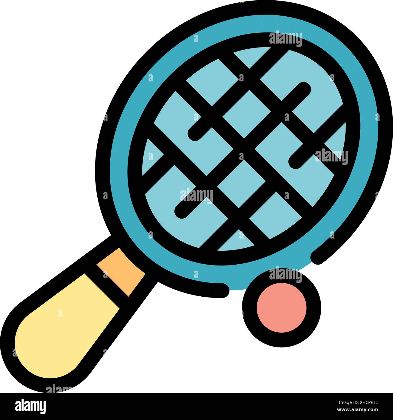 Tennis racket icon. Outline tennis racket vector icon color flat ...