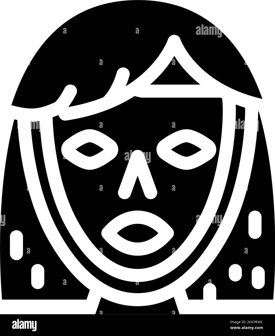 facial mask cosmetic glyph icon vector illustration Stock Vector Image ...