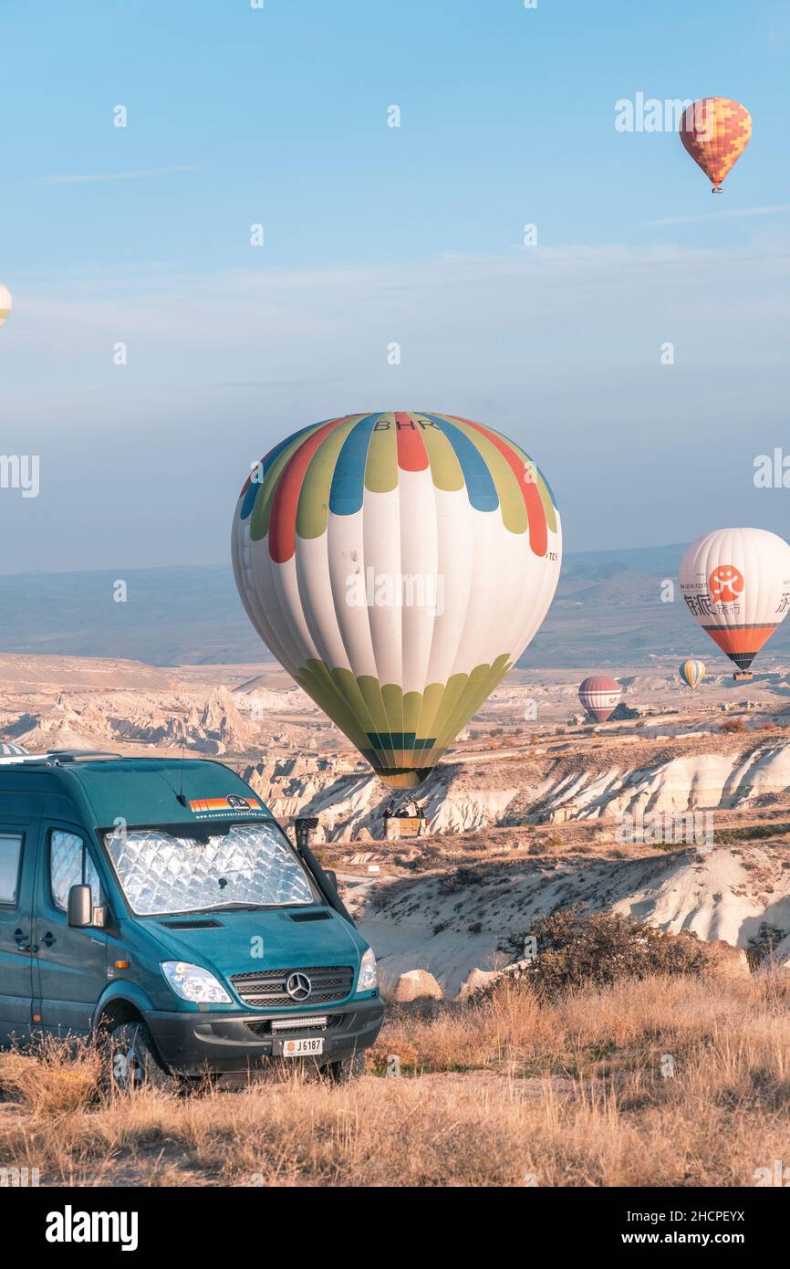 Van life in Turkey. Hot air balloon ride is a fantastic and thrilling ...