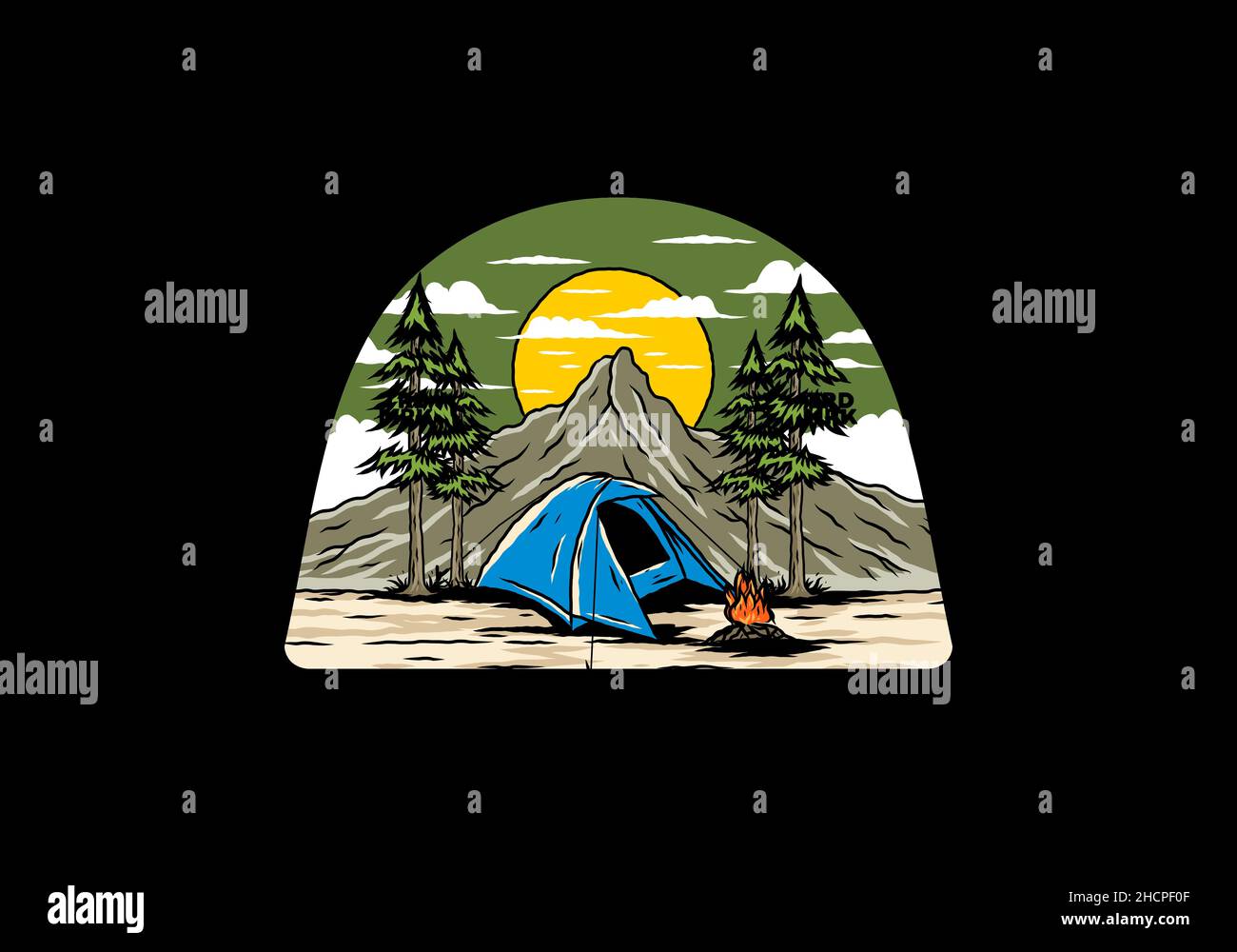 Mountain camping using dome tents design Stock Vector Image & Art - Alamy