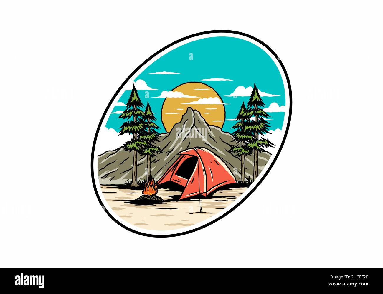 Mountain camping using dome tents design Stock Vector Image & Art - Alamy