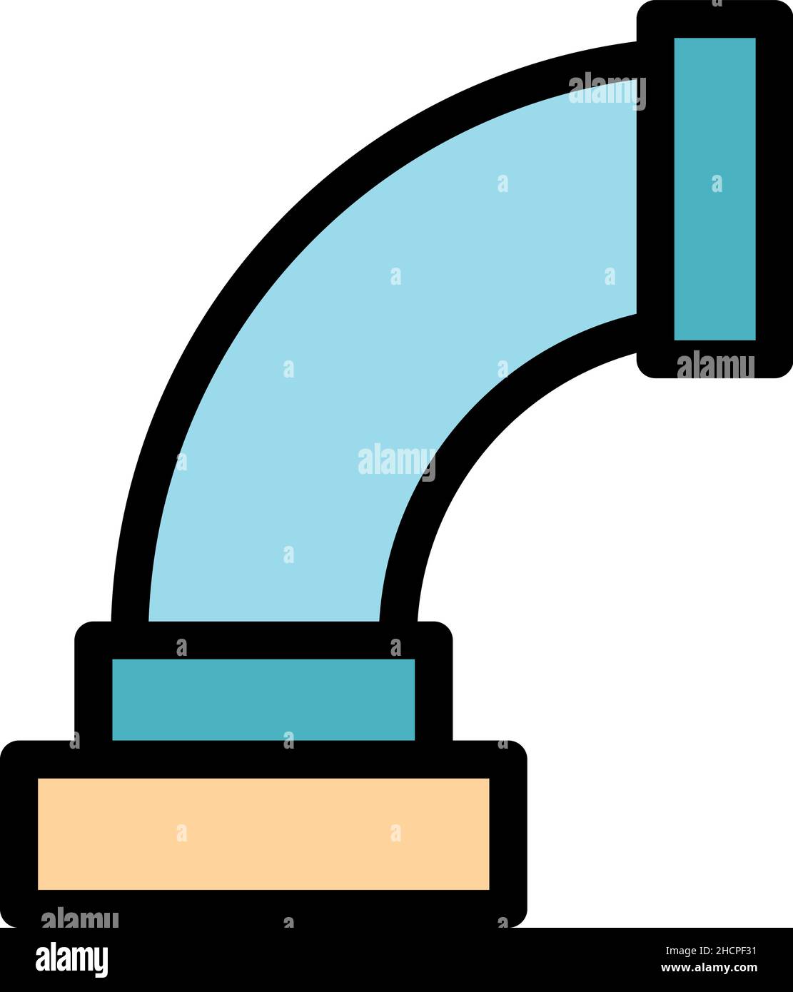 Drain pipe icon. Outline drain pipe vector icon color flat isolated ...