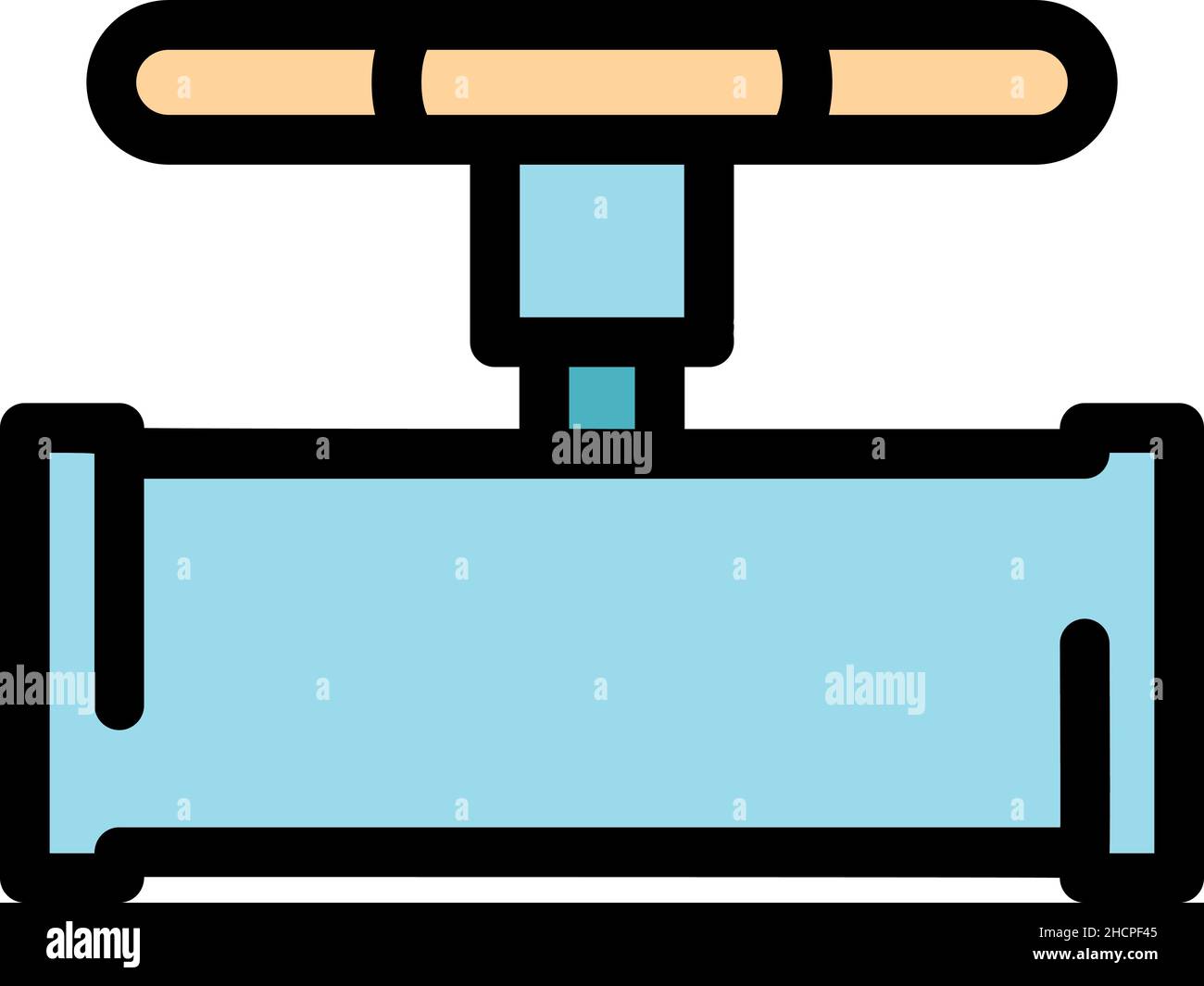 Valve pipe icon. Outline valve pipe vector icon color flat isolated ...