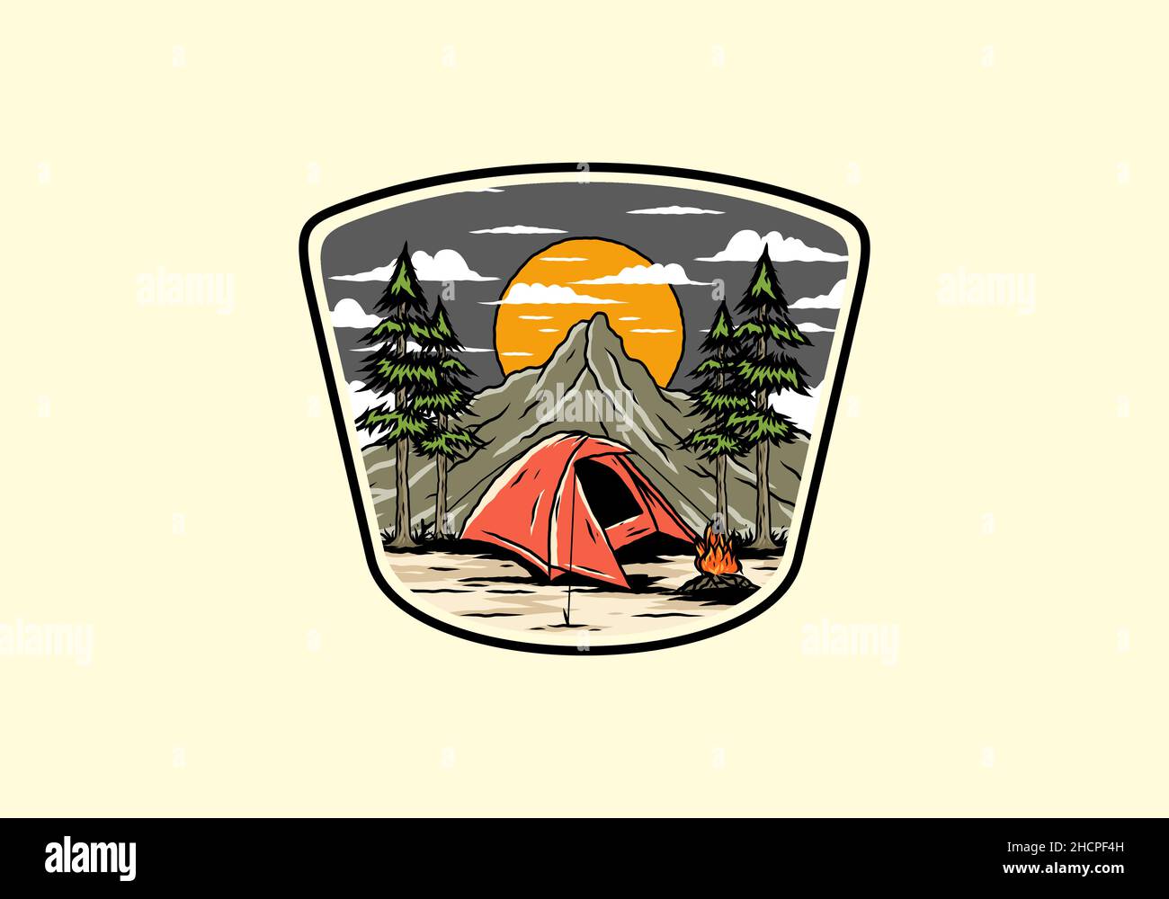 Mountain camping using dome tents design Stock Vector Image & Art - Alamy