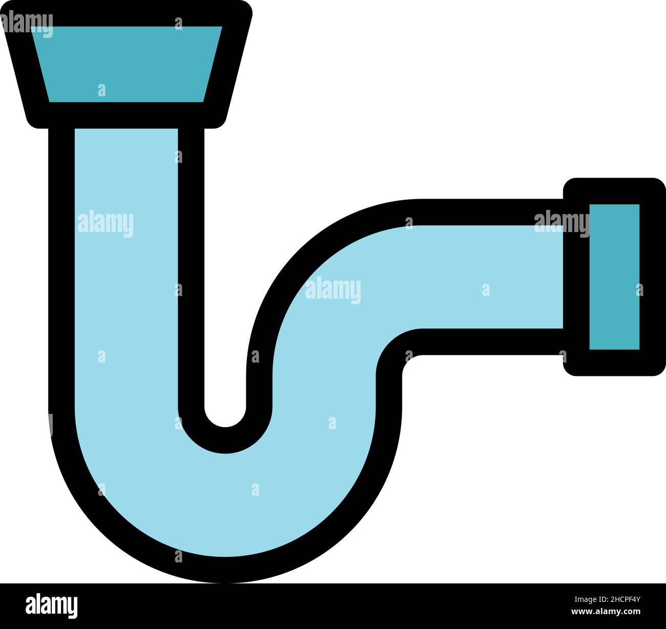 Duct pipe icon. Outline duct pipe vector icon color flat isolated Stock ...
