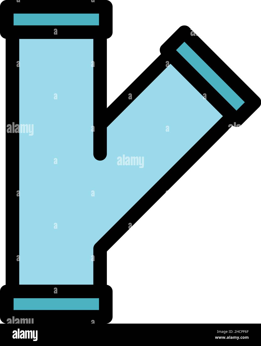 Pipe connection icon. Outline pipe connection vector icon color flat ...
