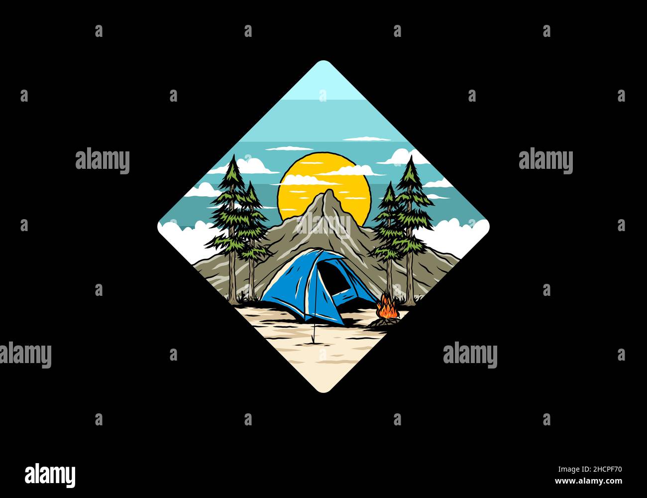 Mountain camping using dome tents design Stock Vector Image & Art - Alamy