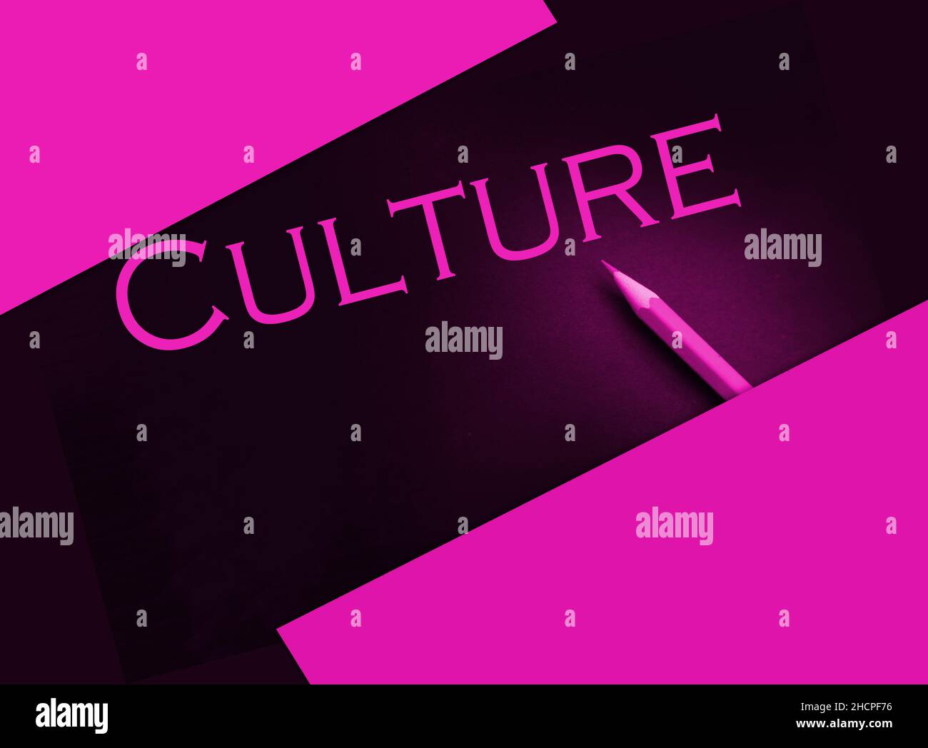Culture word typed in yellow on black paper , social concept background ...