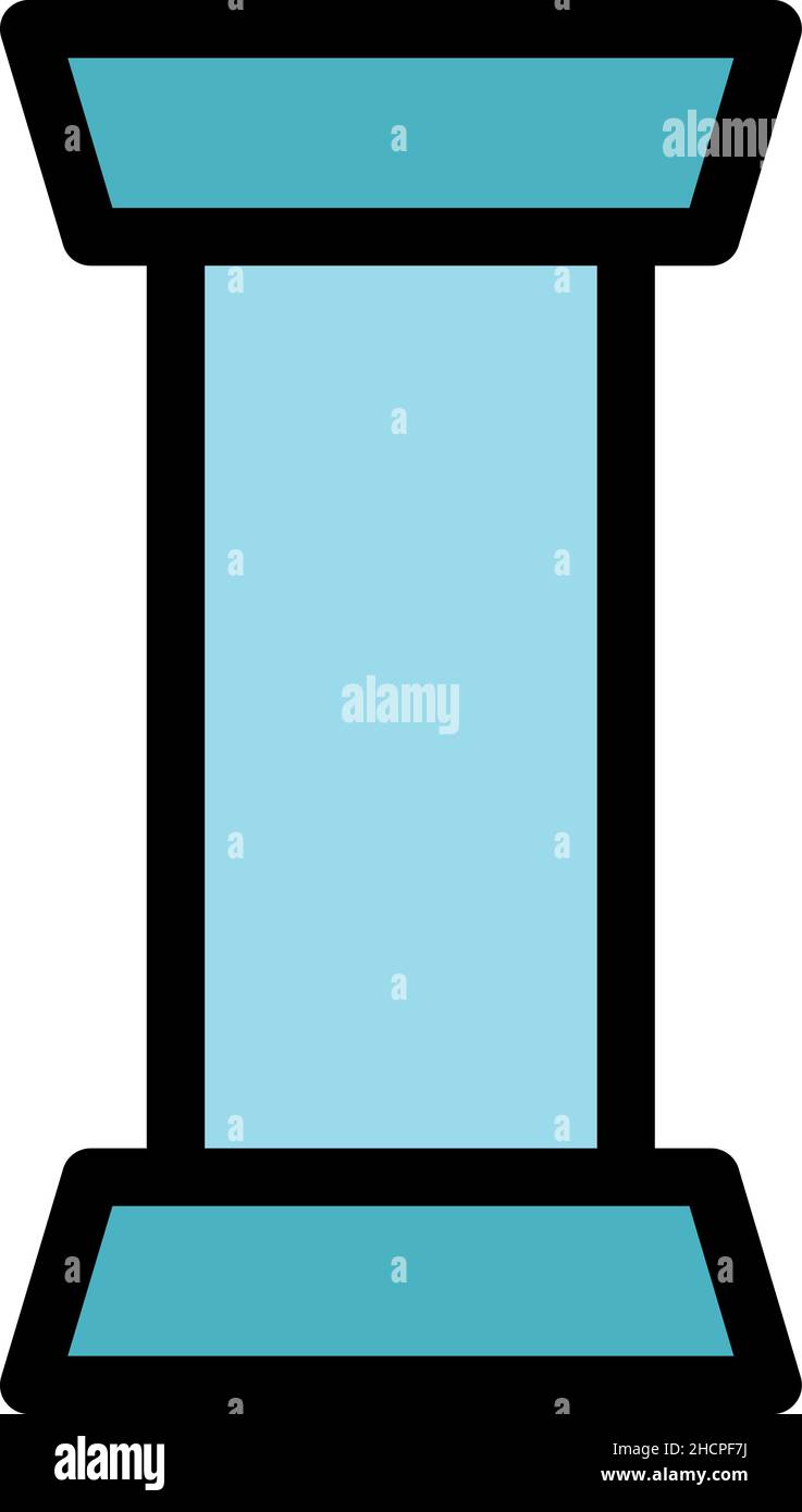 Metallic pipe icon. Outline metallic pipe vector icon color flat ...