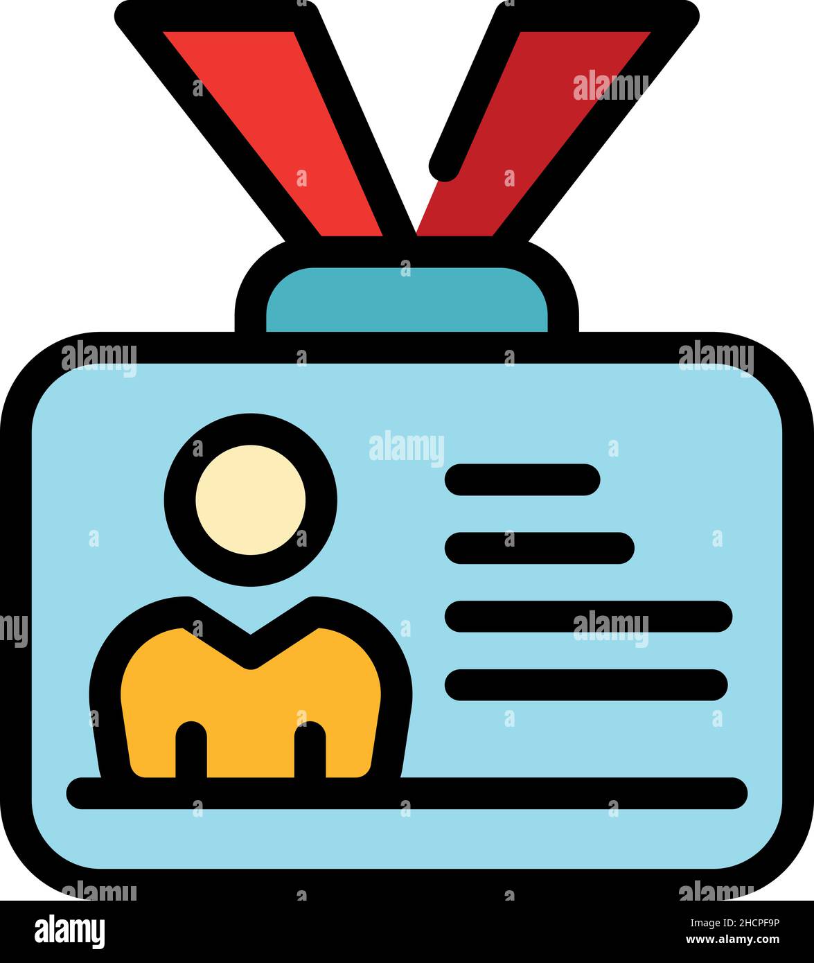 Customer id card icon. Outline customer id card vector icon color flat ...