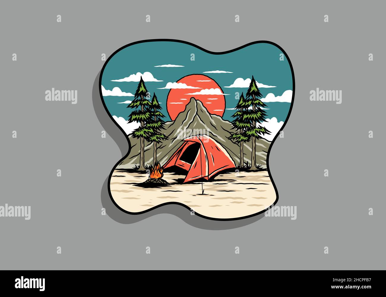 Mountain camping using dome tents design Stock Vector Image & Art - Alamy