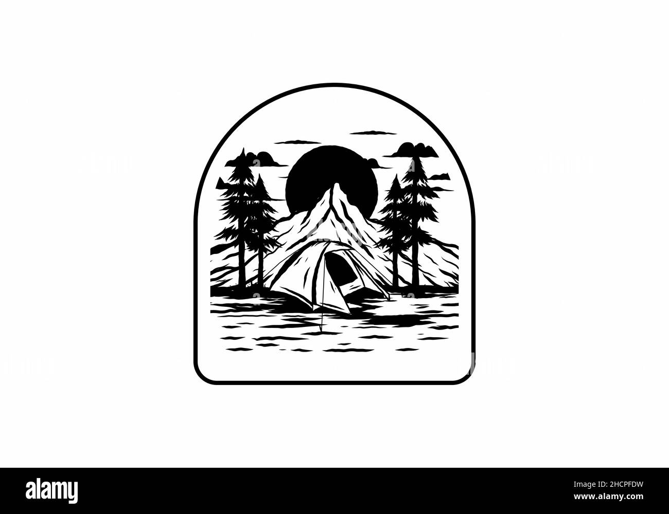 Mountain camping using dome tents design Stock Vector Image & Art - Alamy