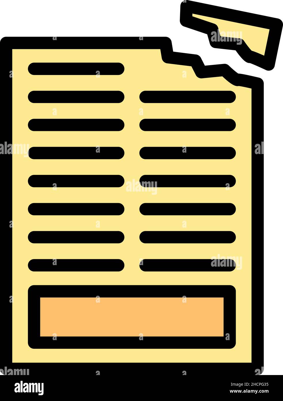 Paper waste icon. Outline paper waste vector icon color flat isolated ...