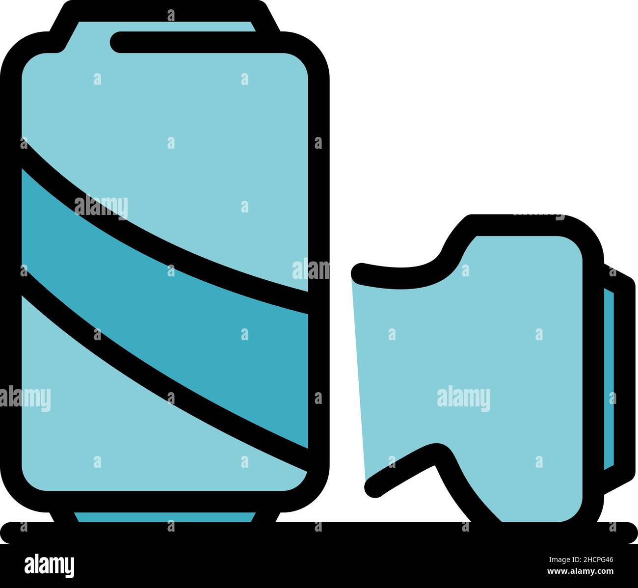 Tin can waste icon. Outline tin can waste vector icon color flat ...