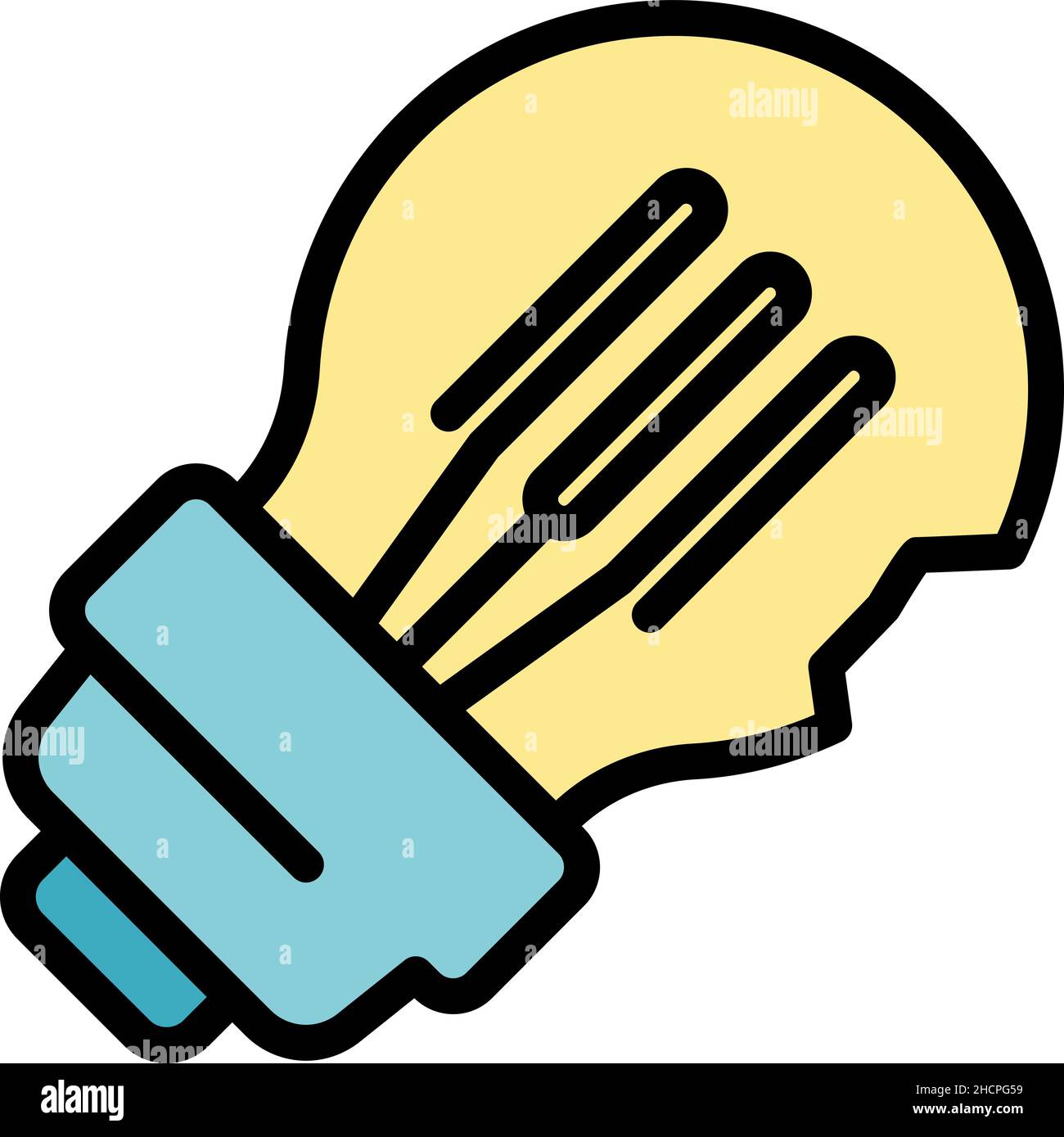 Bulb waste icon. Outline bulb waste vector icon color flat isolated ...