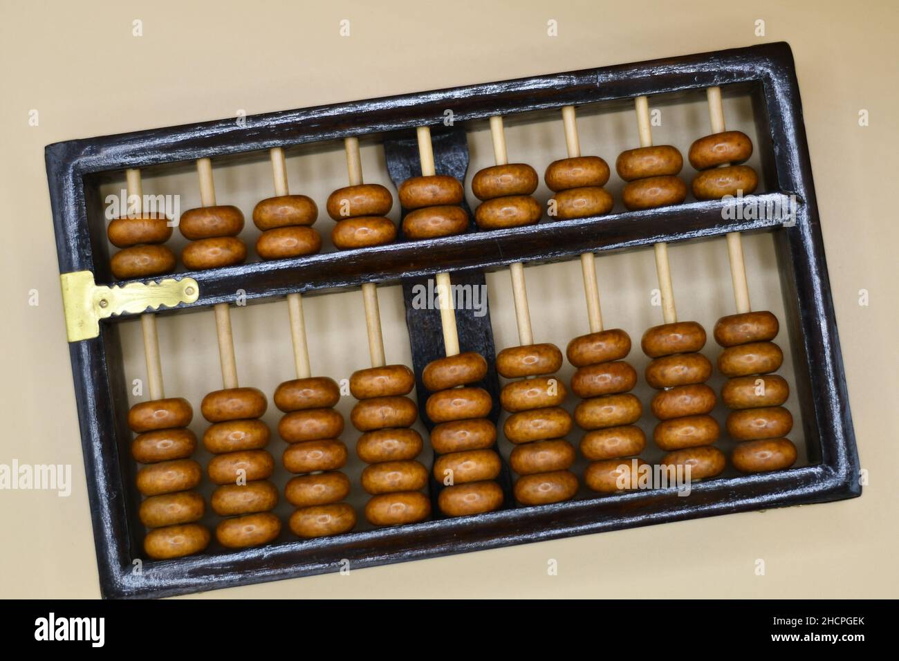 A wooden abacus, a counting frame, a calculating tool prior to the ...