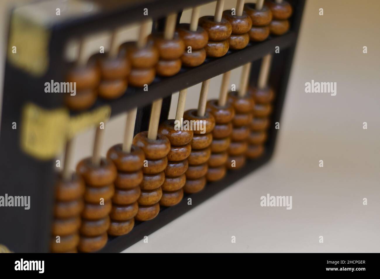A wooden abacus, a counting frame, a calculating tool prior to the ...