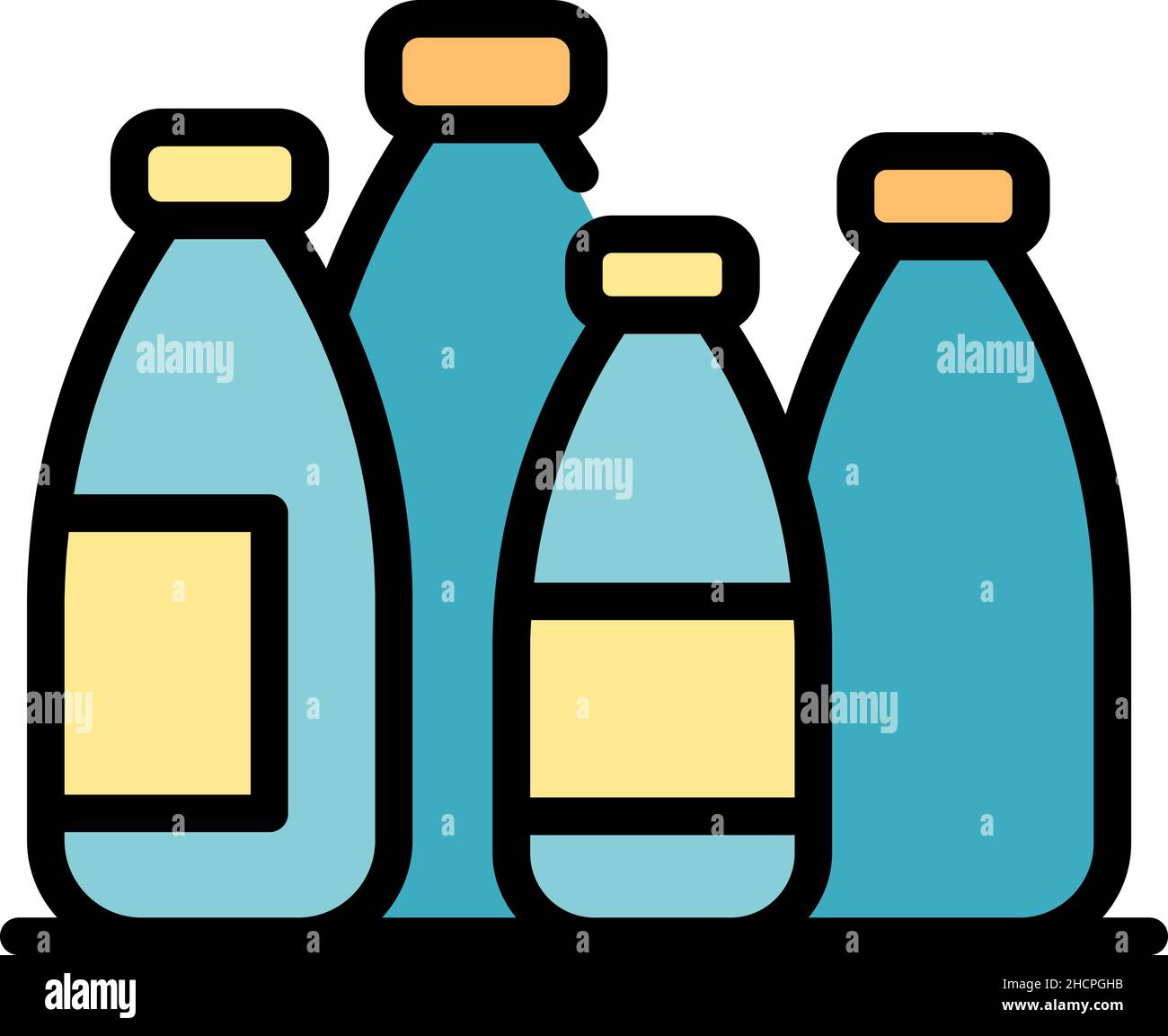 Shop bottle garbage icon. Outline shop bottle garbage vector icon color ...