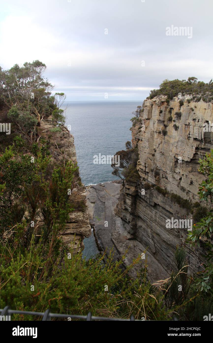 Devils Kitchen in Tasman National Park Tasmania, Australia Stock Photo ...